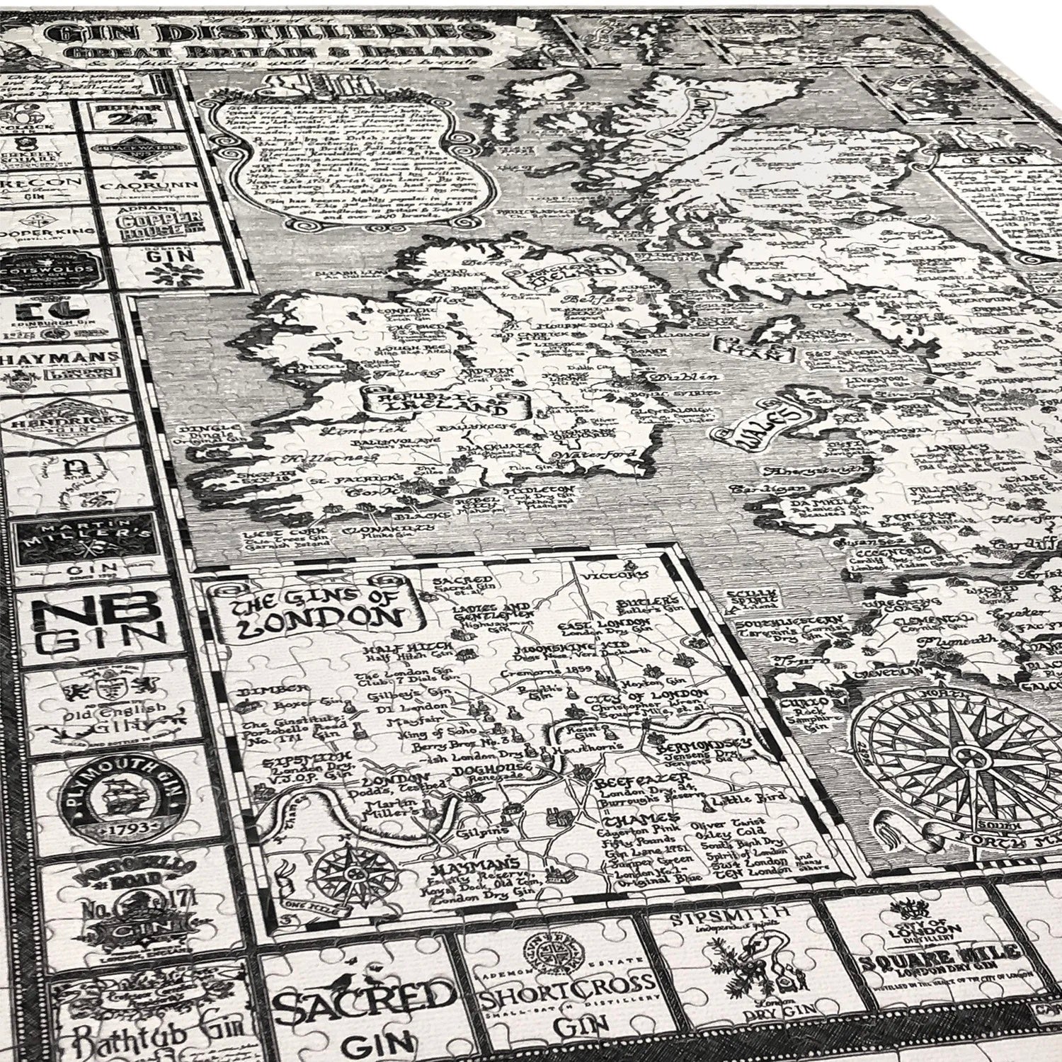 Gin Map Jigsaw Puzzle - 1000 pieces – Butler and Hill UK