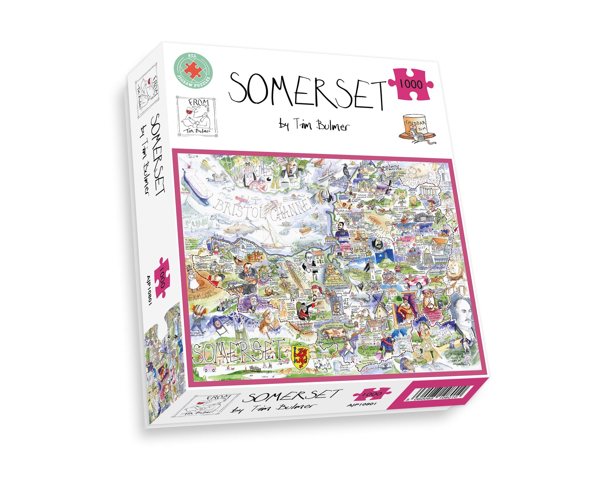 Map of Somerset - Tim Bulmer 1000 Piece Jigsaw Puzzle – Butler and Hill UK