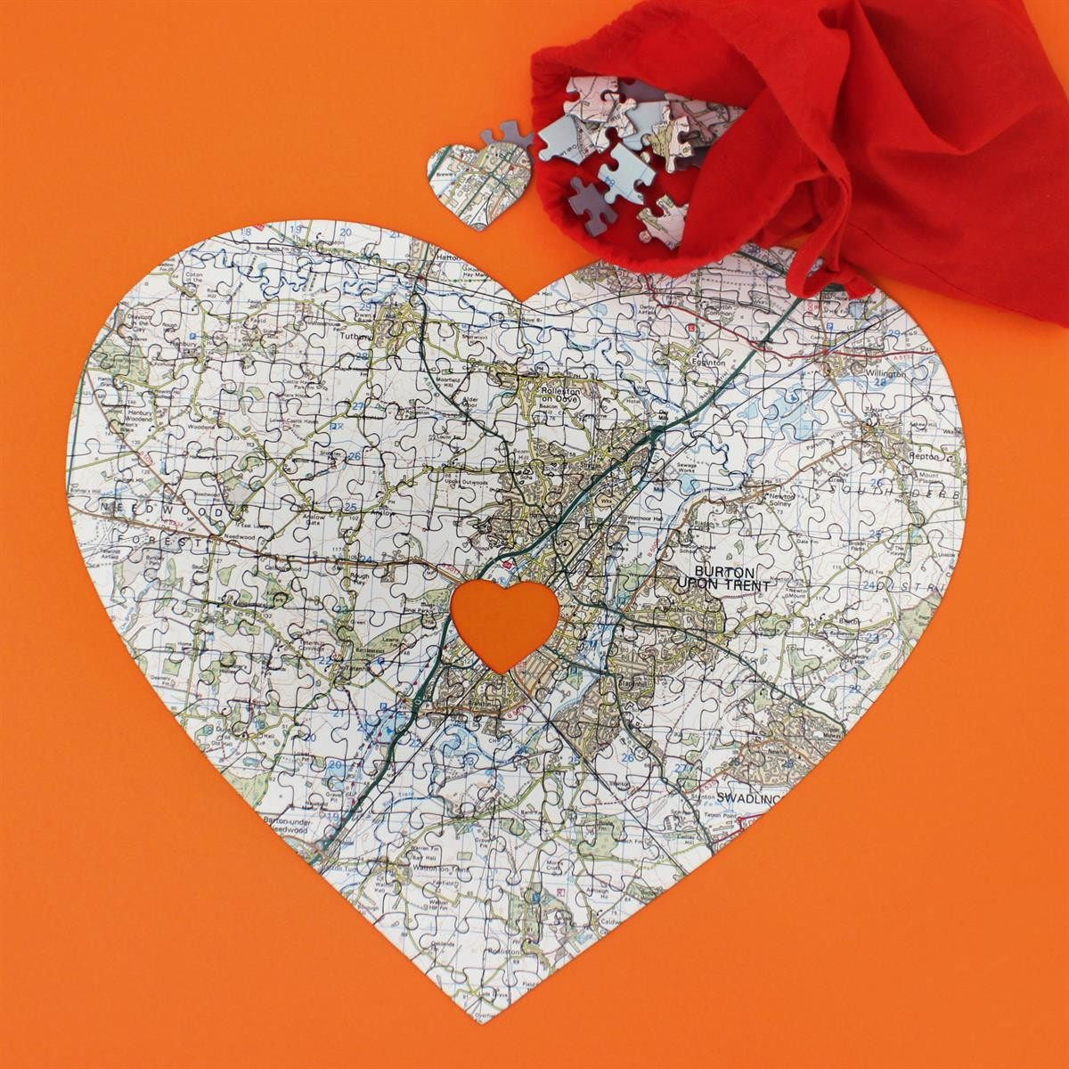 Hometown Heart-Shaped Map Jigsaw | Butler and Hill – Butler and Hill UK