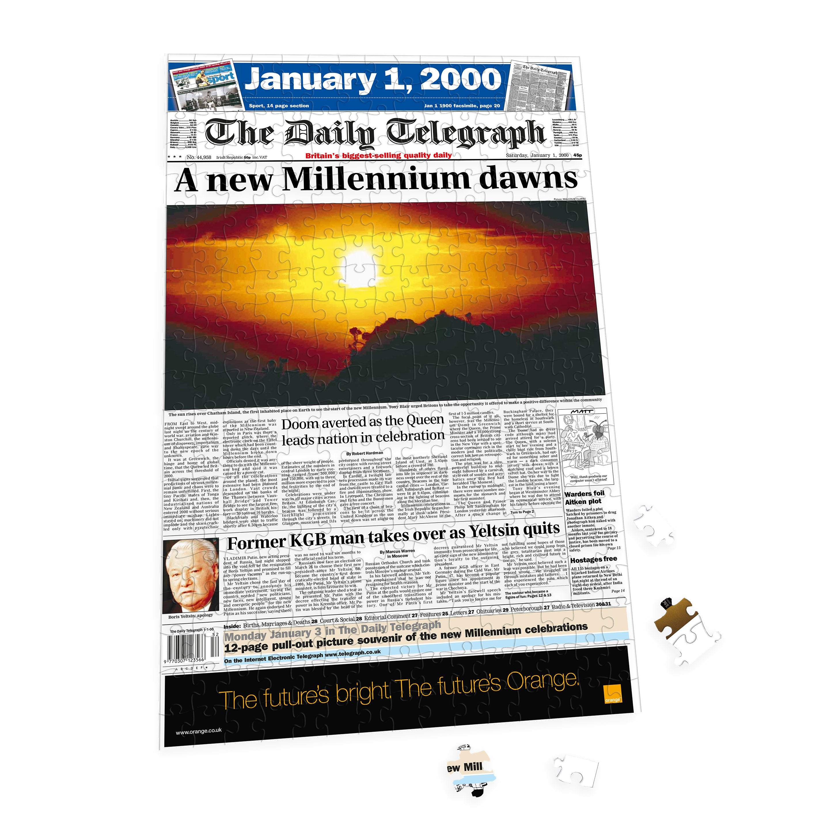 Personalised "The Telegraph" Front Page 400 Piece Jigsaw Puzzle ...