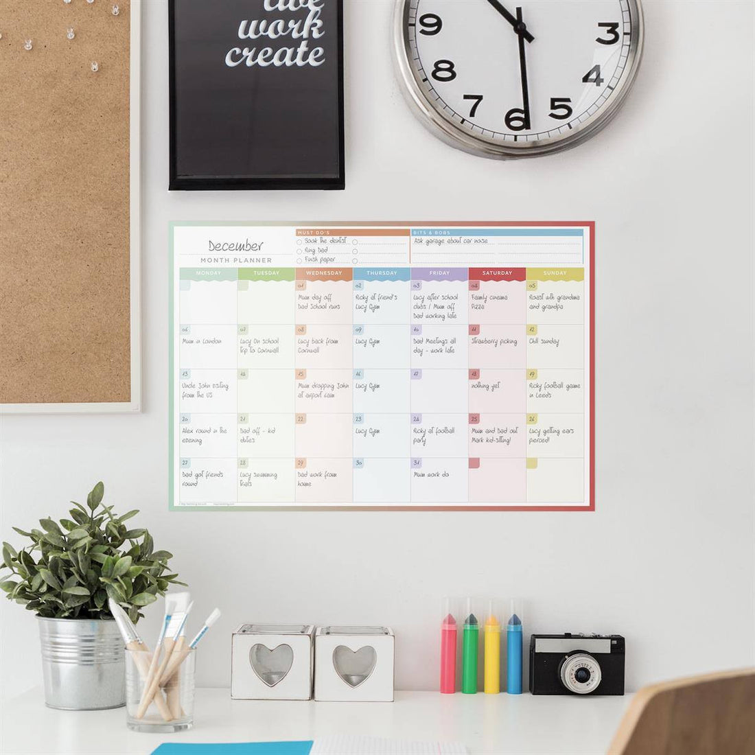 Month Planner | Colourful Reusable Month Planner – Butler and Hill UK